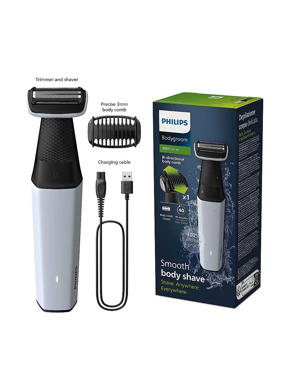 Philips Bodygroom series 3000 Cordless Showerproof New Body Trimmer for ...