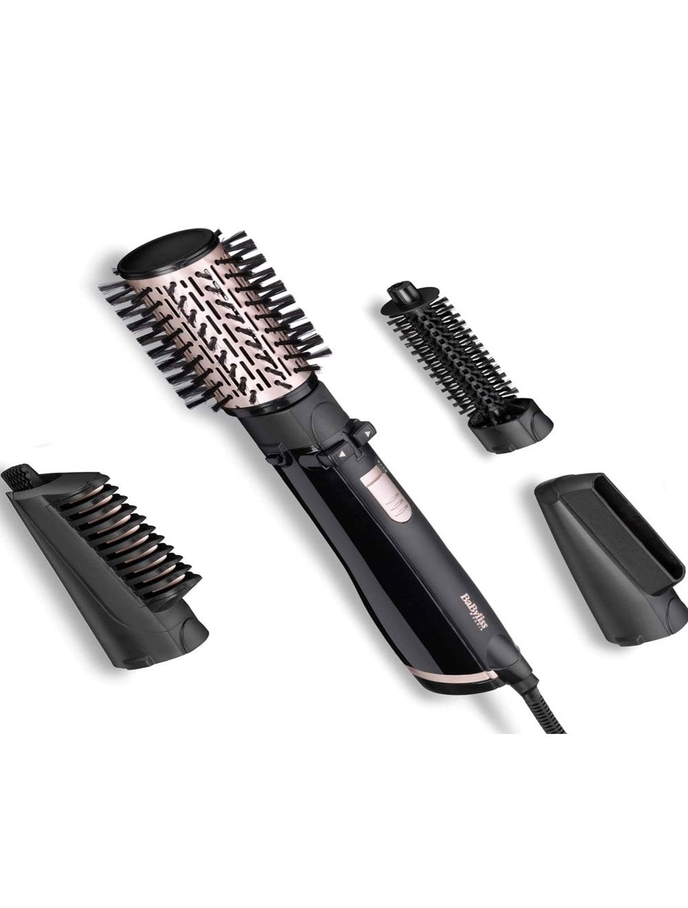 BaByliss AS200E Rotating Warm Air Brush Set Brush 1000 Watt - Black ...