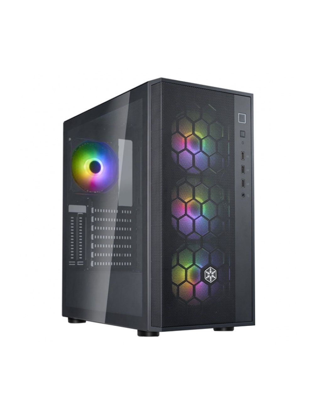 SilverStone Fara R1 ARGB ATX Case, Tempered Glass Side Window, ARGB ...