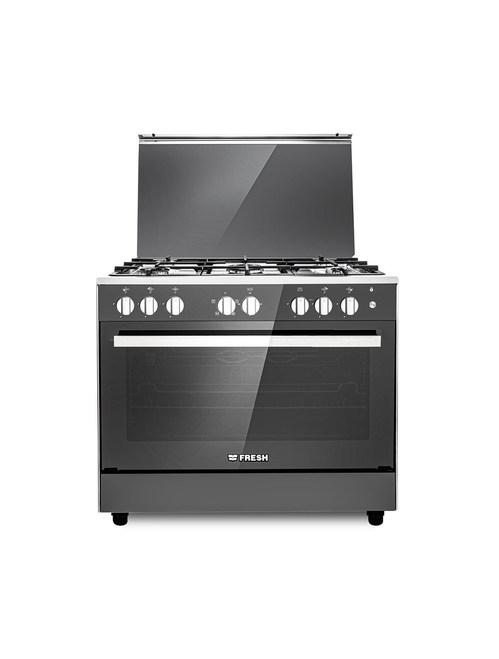 Fresh Rock Mirror Gas Cooker 90 Cm 5 Burners - stainless steel ...