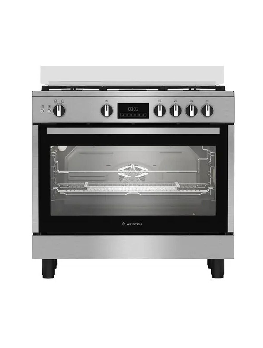 Ariston Gas Cooker 90 cm 5 Burners Cast Iron Holders Full Safety ...