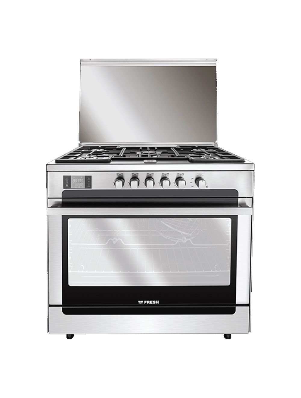 Fresh Gas Cooker 5 Burners Matrix Touch 90x60 Air Fryer Oven Fan Full ...