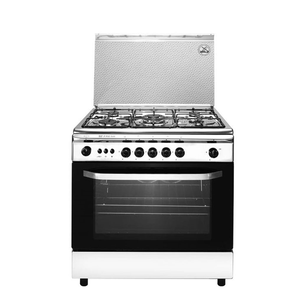 Fresh Gas Cooker Italiano 5 Burners - Cast Fan 80CM With a Glass Cover ...