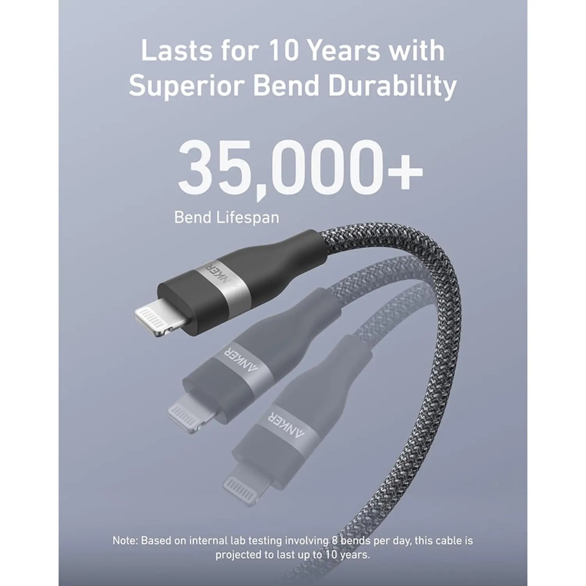 Anker USB-C to Lightning Cable 6ft Braided B2C A82B2012 - Black| 2B Egypt