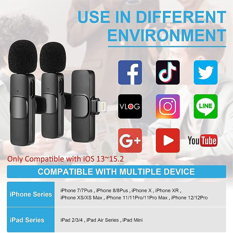 General K10 K2 Lavalier Microphone Wireless Mini Microphone & Play