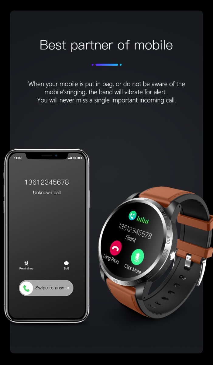 W3 Smart Watch Bluetooth Call Blood Pressure Heart Rate Fitness Tra
