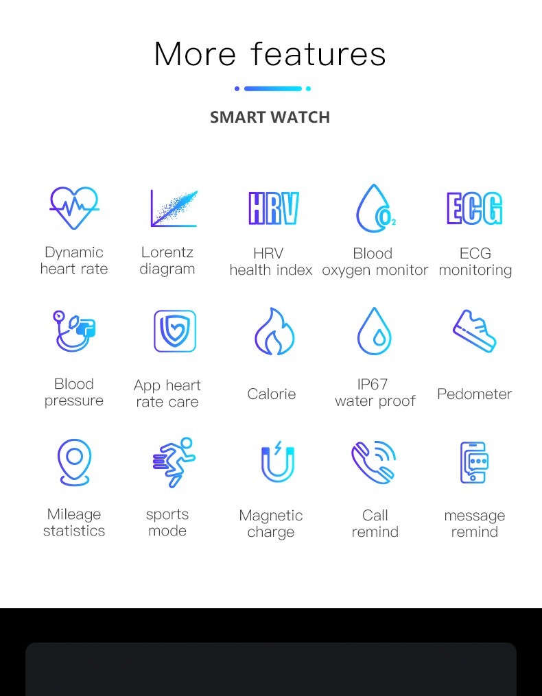 W3 Smart Watch Bluetooth Call Blood Pressure Heart Rate Fitness Tra